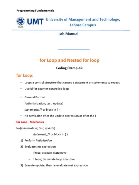 For Loop And Nested Loop Pdf Control Flow Namespace For Loop And Nested Loop Pdf Control Flow Namespace