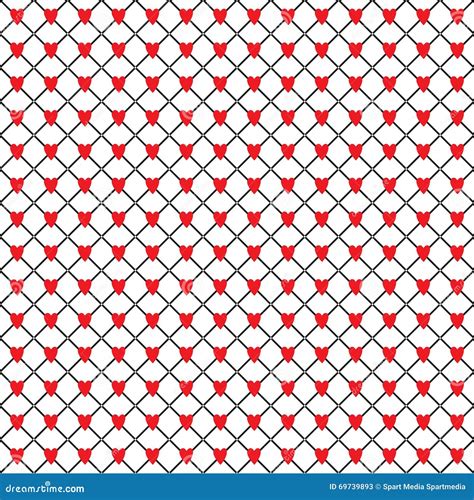 Grid Hearts Pattern Stock Illustration Illustration Of Deck 69739893