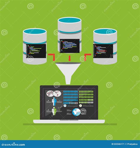Extract Information From Database Data Mining Concept Illustration Stock Vector Illustration