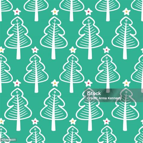 크리스마스 트리 패턴 디자인 배경 귀여운 계절 벡터 나무와 별의 원활한 반복 0명에 대한 스톡 벡터 아트 및 기타 이미지 0명 12월 겨울 Istock
