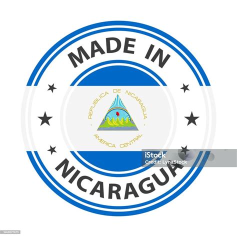 니카라과 배지 벡터로 제작되었습니다 별과 국기가있는 스티커 흰색 배경에 고립 된 표지판 0명에 대한 스톡 벡터 아트 및 기타 이미지 Istock