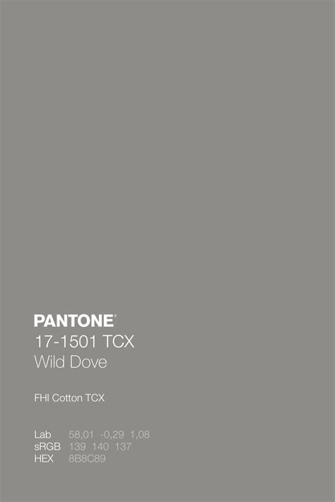Pantone 17 1501 Tcx Wild Dove Color Code Pantone Colour Palettes Pantone Pantone Color