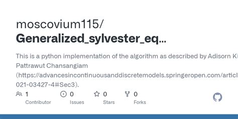Github Moscovium115generalizedsylvesterequationgradientdescentsolver This Is A Python