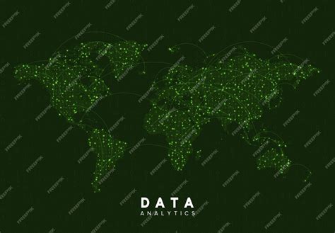Premium Vector World Map Data Visualization Technology Background Vector Illustration