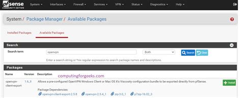 How To Configure Openvpn Server On Pfsense Opnsense Computingforgeeks