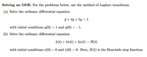 solved solving an ﻿ode for the problems below use the