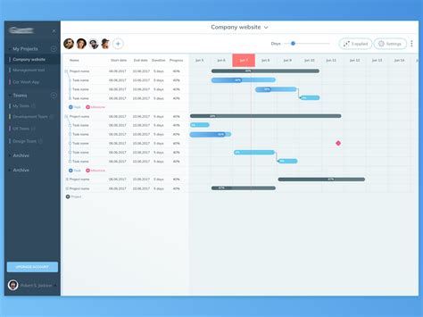 Dribbble Day Gantt Chart Ui Design Full View Png By Ildiko Gaspar