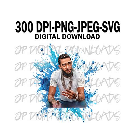 Nipsy Hustle Crenshaw 300dpi Png Hip Hop Rapper Digital Download Jpeg