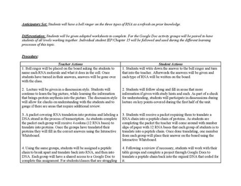 Lesson Plan Biology Lesson Plan