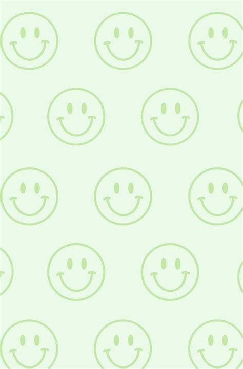 Download Green Smiley Face Pattern Background Wallpaper