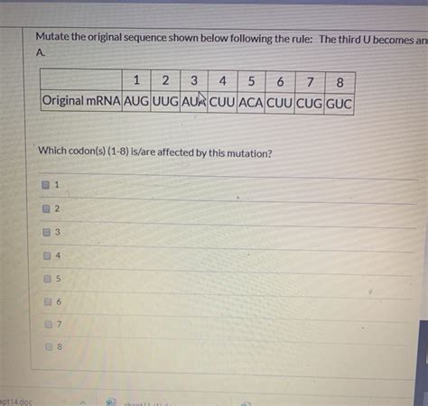 Solved Mutate The Original Sequence Shown Below Following