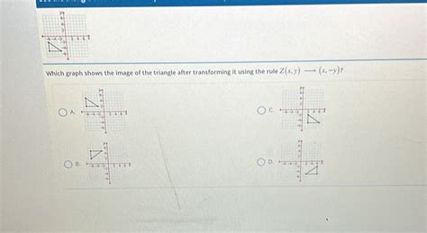 Solved Which Graph Shows The Image Of The Triangle After Transforming