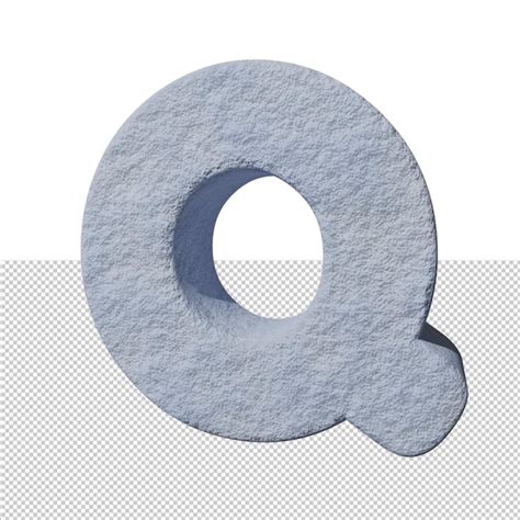 Premium Psd Letter Q Snow Text Effect 3d Render
