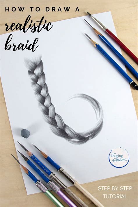 How To Draw A Braid Realistically Step By Step Tutorial Drawings How To Draw Braids