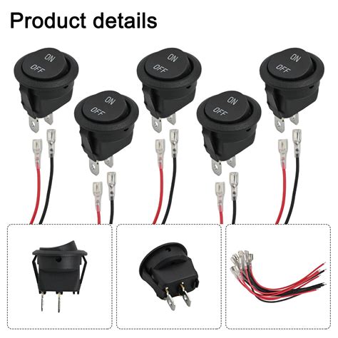 Onoff Round Rocker Switch 2 Pin 12v 20a For Car Dashboard Applications
