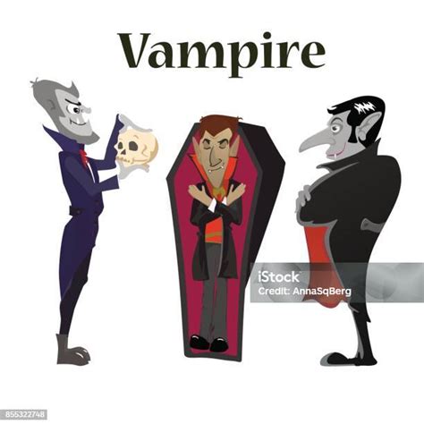 관에서 할로윈 뱀파이어 망 토 플랫 Draculas 괴물 벡터 일러스트 좋은 할로윈 파티 초대 또는 전단 인사말 카드에 대 한 가을에 대한 스톡 벡터 아트 및 기타 이미지
