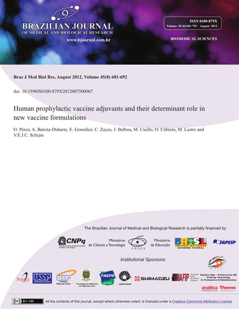 Pdf Human Prophylactic Vaccine Adjuvants And Their Essential Role In New Vaccine Formulations