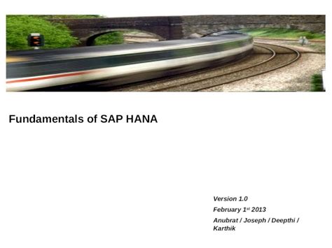 Pptx Fundamentals Of Sap Hana The Begining Dokumentips