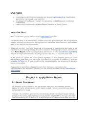 Naive Bayes Algorithm Pdf Overview Understand One Of The Most Popular And Simple Machine