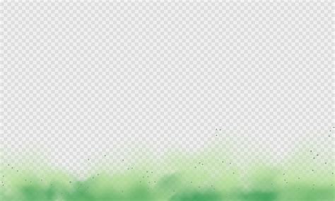 녹색 안개 또는 연기 입자가 있는 녹색 먼지 투명 한 배경에 격리 된 연기 또는 먼지 추상적 신비가스 벡터 일러스트레이션 건조