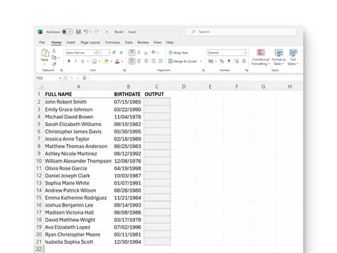 How To Extract Names From Cells Based On Birthdate In Excel