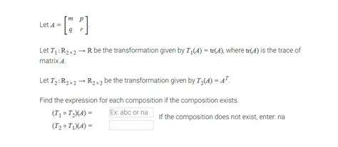 Solved Let A Mqpr Let T R R Be The Transformation Chegg Com