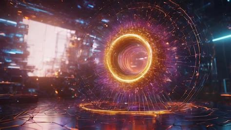 Premium Ai Image Futuristic Of Circular Flow Of Particles Digital Cyberspace Network