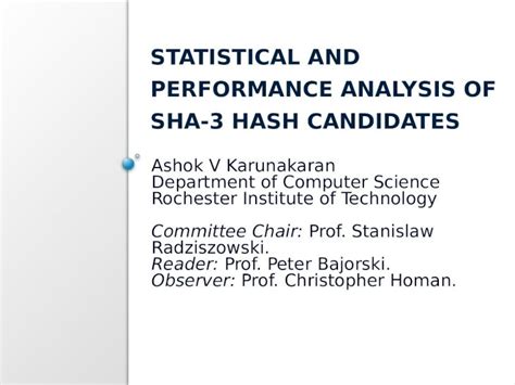 Pptx Statistical And Performance Analysis Of Sha 3 Hash Candidates Dokumentips