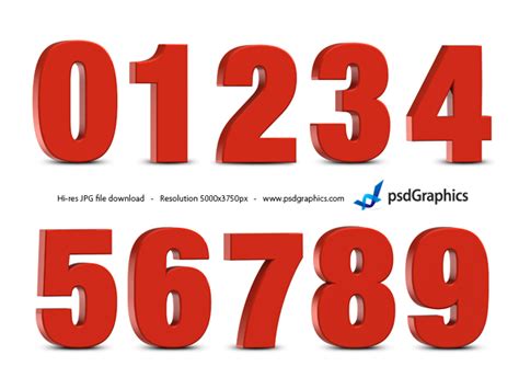 Red Numbers Free Clip Art
