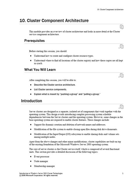 M10 Cluster Component Architecture Pdf Computer Cluster Windows Registry