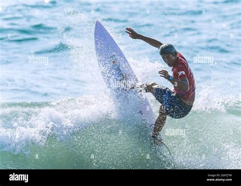 Japanese Surfer Kanoa Igarashi Competes In A First Round Heat At The