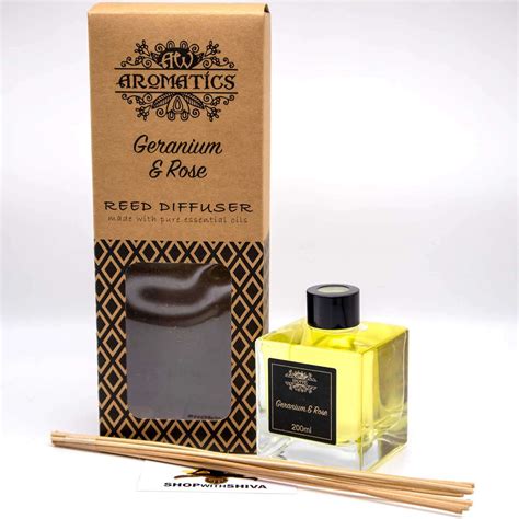 Essential Oil Reed Diffuser 200ml Geranium And Rose Shop With Shiva
