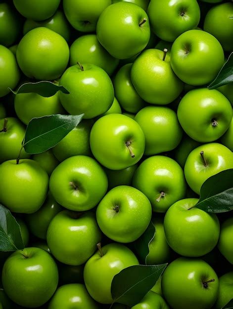 Premium AI Image Photo Shot Of Fresh Green Apples Filling The Entire