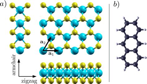 A Single Layer Hexagonal Mos2 Top And Side View A1 And A2 Are The