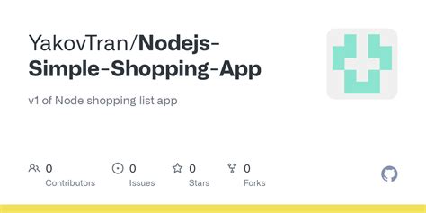 GitHub YakovTran Nodejs Simple Shopping App V Of Node Shopping List App