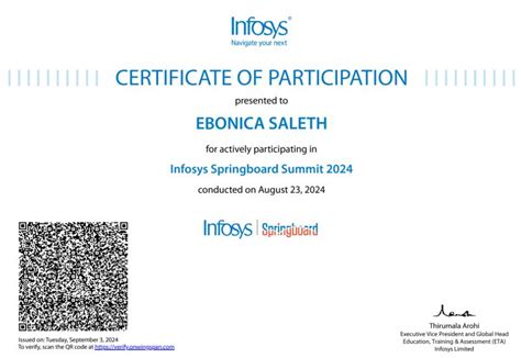 Ebonica Saleth On Linkedin Infosysspringboard Continuouslearning