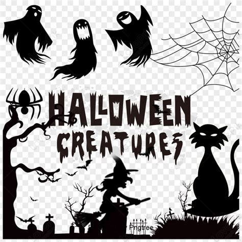 벡터 할로윈 일러스트 소재편물검은모자 Png 일러스트 무료 다운로드 Lovepik