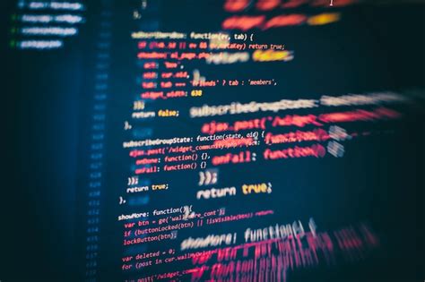 Css Javascript 및 Html 사용 함수 소스 코드의 근접 촬영을 모니터링합니다 추상 It 기술 배경입니다