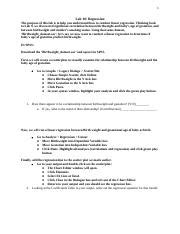 Lab Regression Docx Lab Regression The Purpose Of This Lab Is To Help You Understand