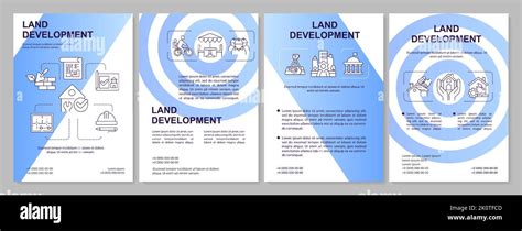Land Development Process Blue Gradient Brochure Template Stock Vector Image And Art Alamy