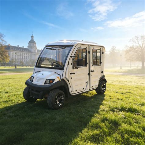 4 Seater Enclosed Electric Shuttle Resort And Campus Transport Vehicle