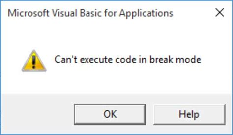 【excelマクロ／vba】cant Execute Code In Break Mode