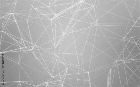 3d Abstract Polygonal White Background With Low Poly Connecting Dots