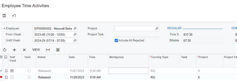 Employee Time Activity Screen Adding Custom Field To The Grid And