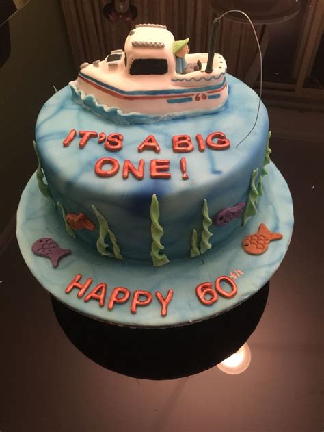 Fishing Boat 60th Birthday Cake Fish Cake Birthday Boat Cake 40th