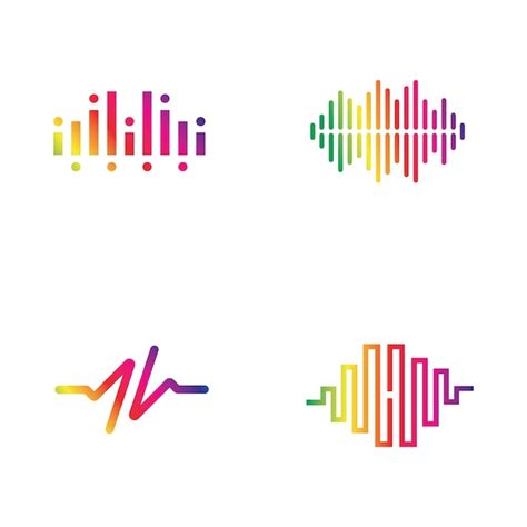 음파 로고 벡터 일러스트 프리미엄 벡터