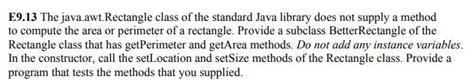 Solved E913 The Javaawtrectangle Class Of The Standard
