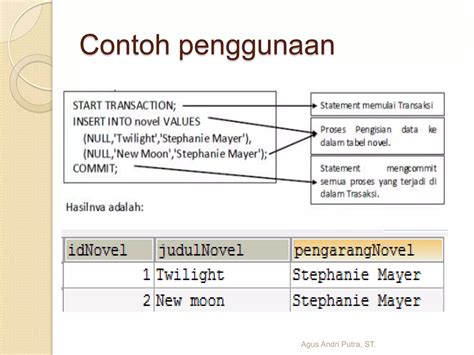 Pengolahan Transaksi Pada Mysql Pptx
