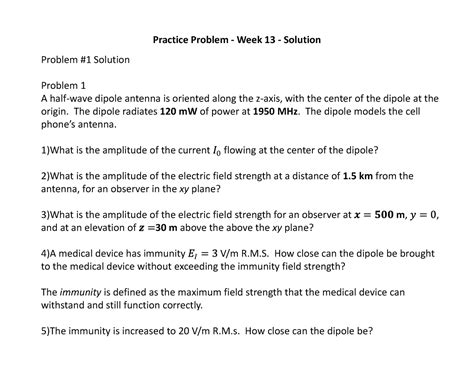 P13s Practice 13 Solution Practice Problem Week 13 Solution Problem 1 Solution Problem