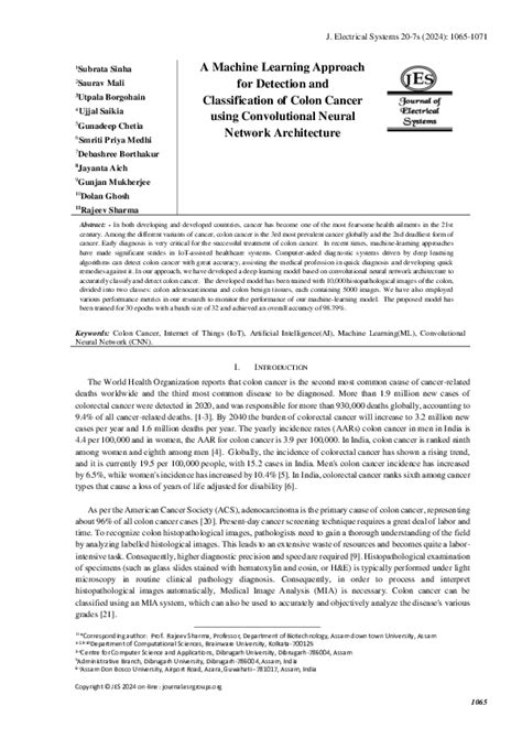 Pdf A Machine Learning Approach For Detection And Classification Of